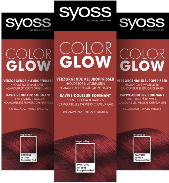 Syoss - Color Glow - Kleuropfrisser - Pompeian Red - Semi-Permanente Haarverf -... | bol