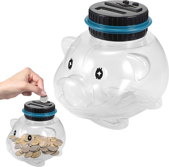 Digitale spaarpot met muntenteller - automatische lcd-display - grote capaciteit -... | bol