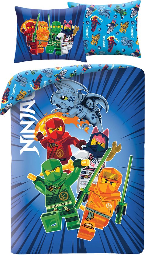 Lego Ninjago Dekbedovertrek, Mini-Fig - Eenpersoons - 140 x 200 + 70 x ...