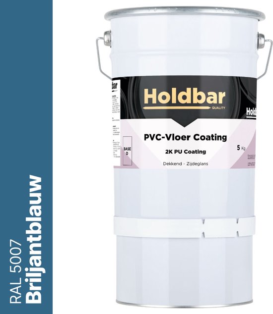 Holdbar PVC-Vloer Coating Briljantblauw (RAL 5007) 5 Kg - Vloerverf ...