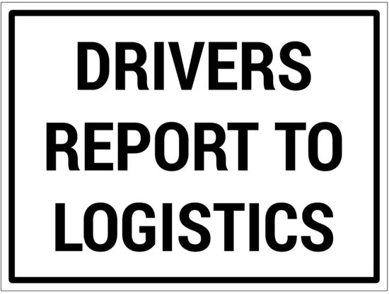 Drivers report to logistics sticker - 28 x 21 cm | bol