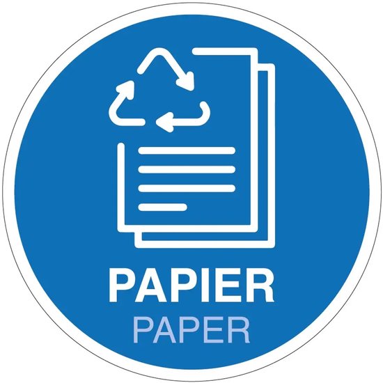Papier afval sticker - 15 cm | bol