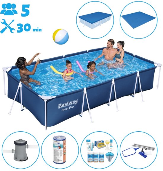 Bestway Rechthoekig Frame Zwembad - 400 x 211 x 81 cm - Blauw ...