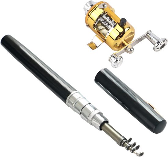 Inovra Plus - Telescopische vishengel en haspel combinatie set - zwart ...