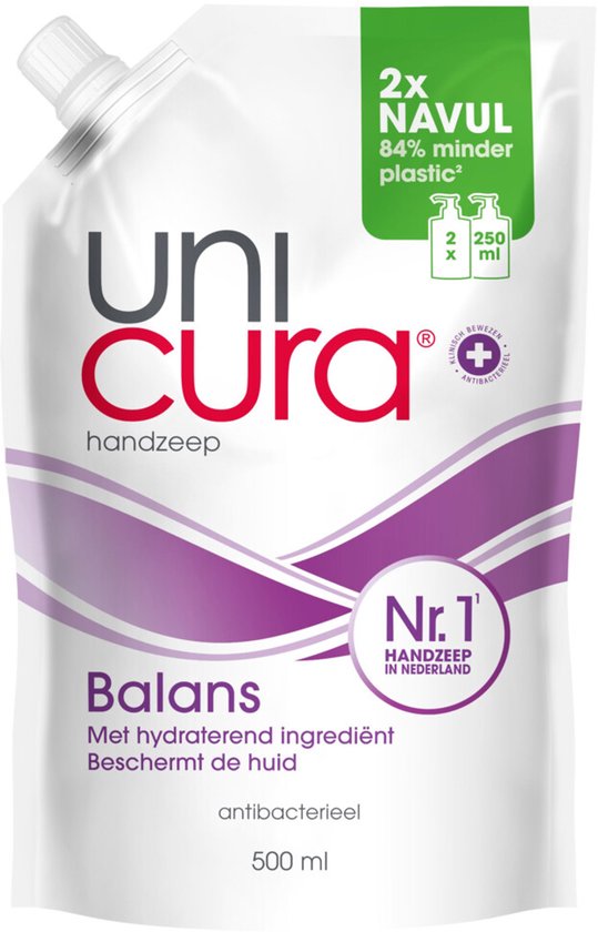 Unicura Vloeibare Handzeep Navulling Doypack Balans - 500 ml | bol