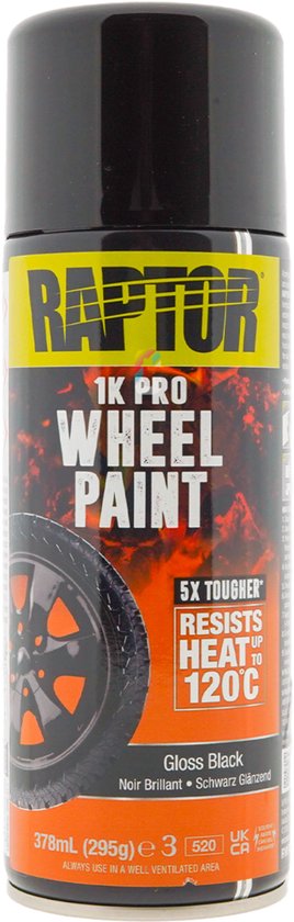 Raptor Wheel Paint - Velgen Verf ZWART GLANS spuitbus 400ml | bol