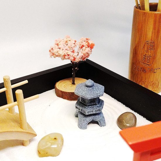 Japanse Mini Zen Tuin met Hardhouten Dienblad - Complete Set voor ...
