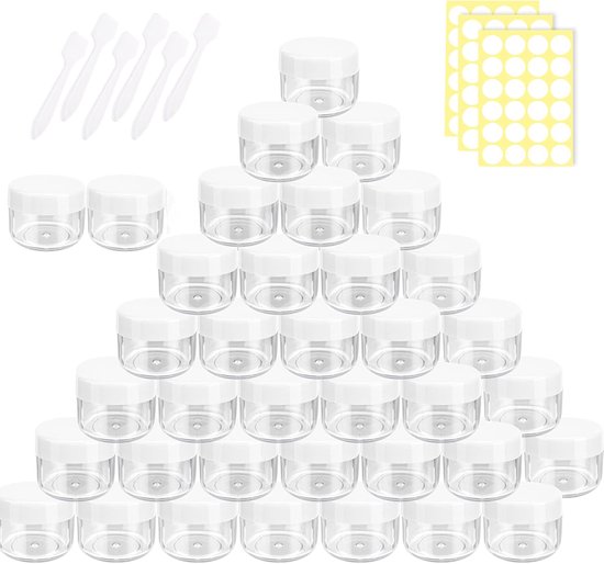 Lege mini-doorzichtige potjes - 60 stuks - 15 ml - Voor cosmetica | bol