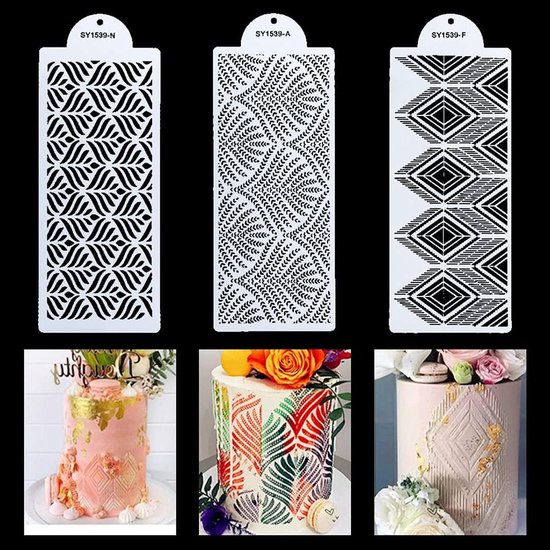 Decoratie Sjablonen voor Taarten - Bloemen Patroon - Bakken - Koekjes ...