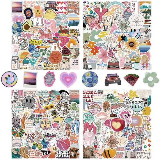 Titel: Trankielo - Set van 200 Vinyl Flesstickers PVC Graffiti Stickers ...