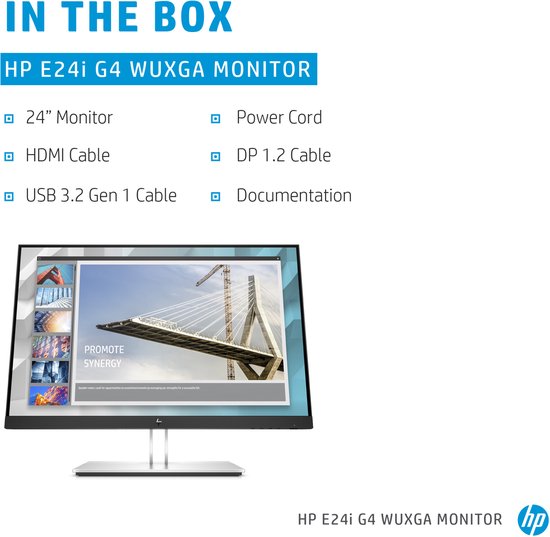 HP Elitedisplay E24i G4 Monitor - 24 inch WUXGA IPS - USB 3.2 - E24i G4 ...
