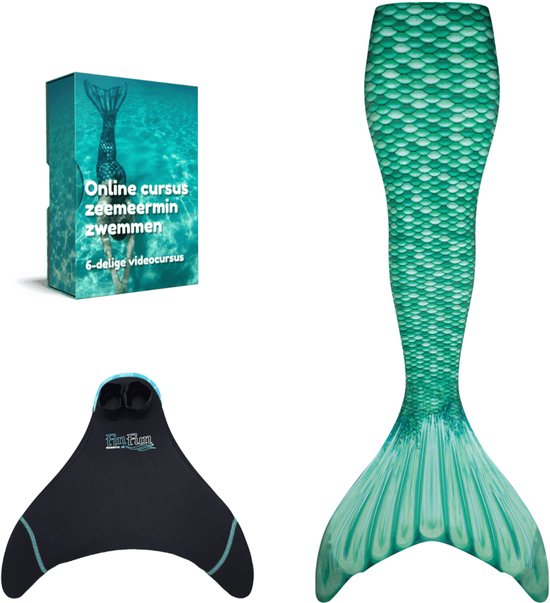 Fin Fun zeemeerminstaart Celtic Green kinderen maat 8 (122-134) met Fin ...