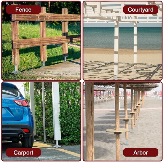 Allecto Plus - Paaldragers 2 stuks, verstelbaar 100-130 mm, verzinkt ...