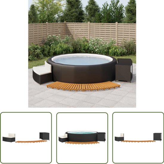 vidaXL Hotspa Ombouw - Hottub Ombouw - Hottub-ombouw poly rattan en ...