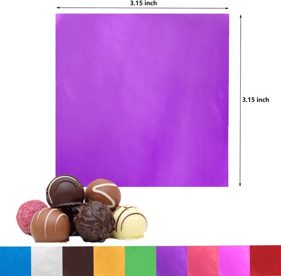 Chocolade snoepverpakking – 900 stuks, 9 kleuren, papier, aluminium ...
