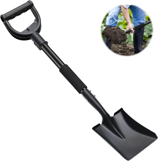 Kleine robuuste bloemenschep met D-greep 78 cm lichte metalen handschep ...