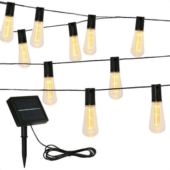 Cheqo® Solar Lichtsnoer op Zonne-Energie - Tuinverlichting op ...