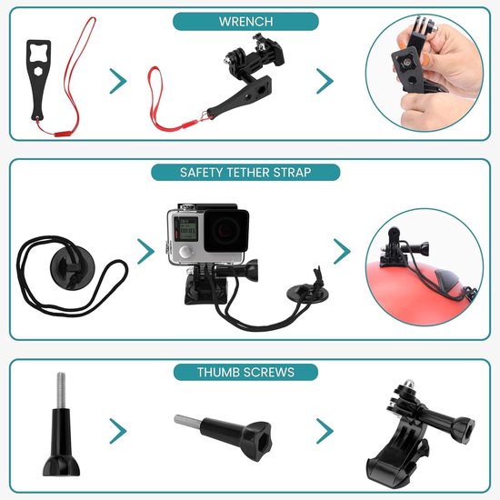 Allecto Plus - Universele Action Camera Mount Accessoire Kit - Voor ...