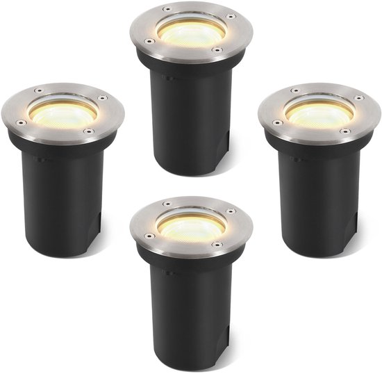4 Stuks Grondspots LED Draaibaar voor buiten - IP67 Waterdicht - 3 Watt ...