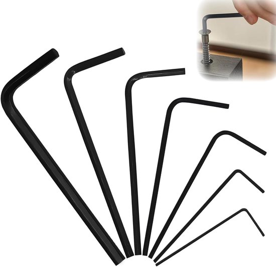 Allecto Plus - Set van 7 inbussleutels 0.7-3 mm Alloy Steel Hex ...