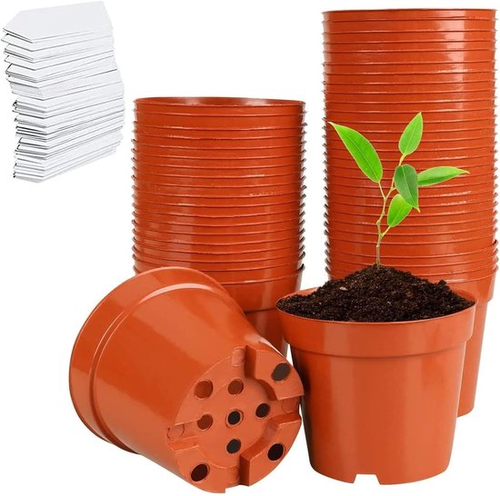 Plastic bloempotten 75 cm - 60 stuks met plantenlabels | bol