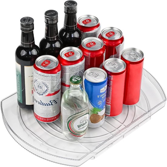 Lazy Susan Draaitafel Kast Organizer 16.5" Clear Rechthoekige Koelkast ...