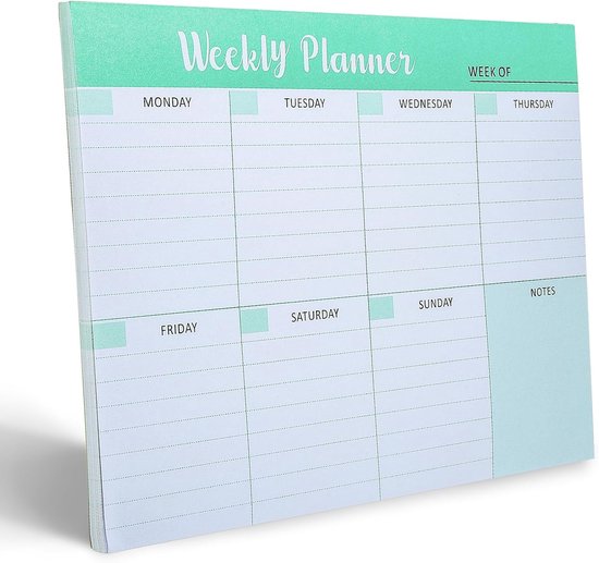 Mynoozi Weekly Planner Pad, B5 Weekly Planner, 52-Sheet Weekly Planner ...