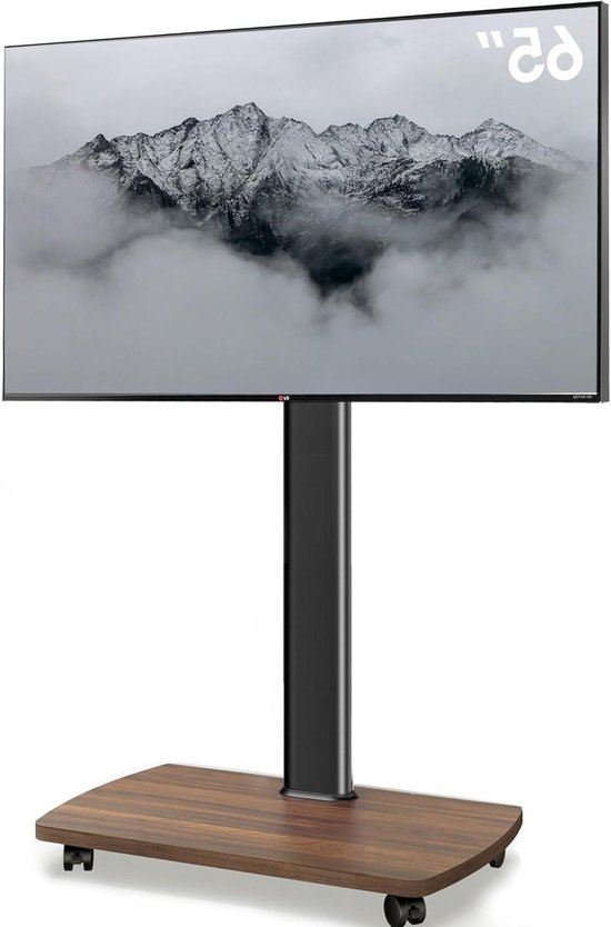 TV stand roll-up with wooden board for 32-65 inch television floor ...