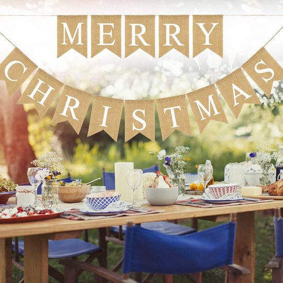 BESTOYARD Kerstslinger linnen banner slinger Merry Christmas Kerstmis ...