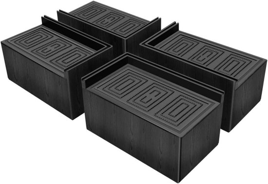 Rechthoekige Rubberen Meubelverhogers Set van 4 Stuks - Stapelbare ...