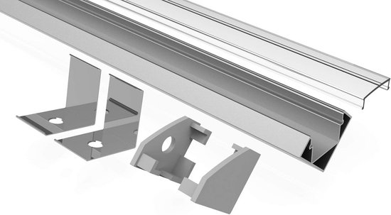 Hoekprofiel Aluminium LED Strip Set 2 Meter L-vormig voor Strip tot ...