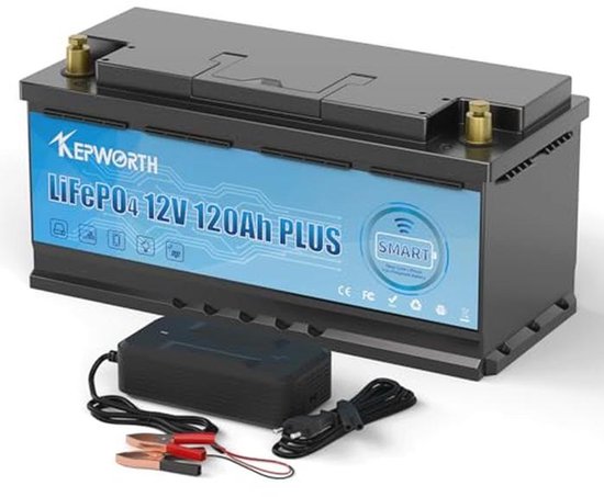 Bluetooth 12V 120Ah Lifepo4 Auto Accu met BMS voor Kampeerauto, Boot ...