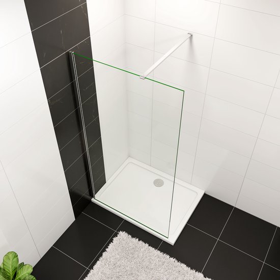 Aica Paroi de douche moderne 150x200 cm - Verre trempé sûr 8 mm NANO ...