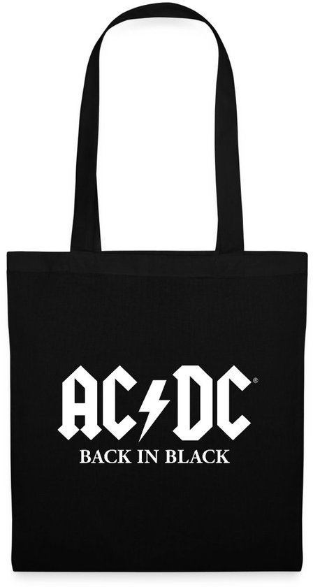 AC/DC Back In Black Album Wit Logo Tas Van Stof Schoudertas | bol
