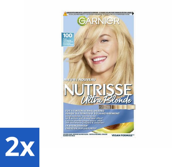 2 x Garnier - Nutrisse Ultra Blond 100 - Haarkleuring - Zeer Zeer Licht ...