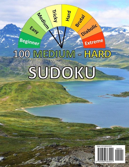 100 SUDOKU MEDIUM - HARD: LARGE PRINT - ONE PUZZLE PER PAGE | bol