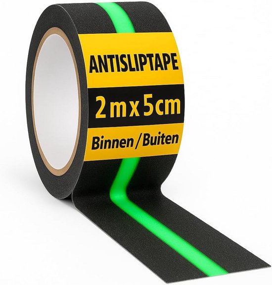 Antislip Plakband met Fluorescerende Strepen - 2m x 5cm - Griptape voor ...