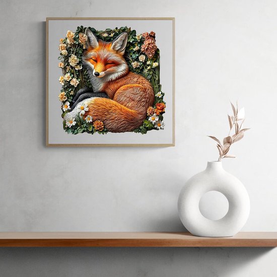 Puzzle en Bois Uniek 3D Effet Renard 290 Pièces Renard dans l'Herbe ...