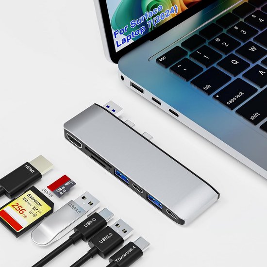 USB-C Dockingstation Hub voor Laptop met 4K HDMI, Thunderbolt 4, USB 3. ...