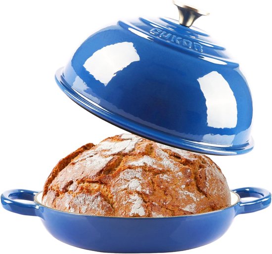 Geëmailleerde Gietijzeren Hollandse Oven - Ronde Blauwe Brood Bakpot ...