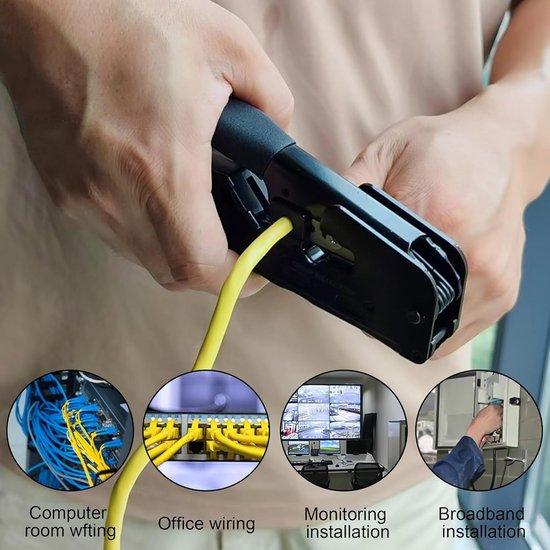 Professionele Krimptang RJ45 voor Netwerkkabels en Telefoonlijnen ...