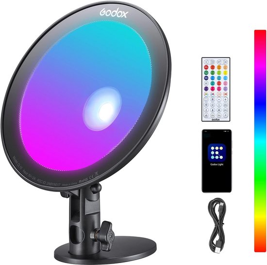 RGB LED Webcasting Omgevingslicht 10W - 360° Kleur, 39 FX Effecten voor ...