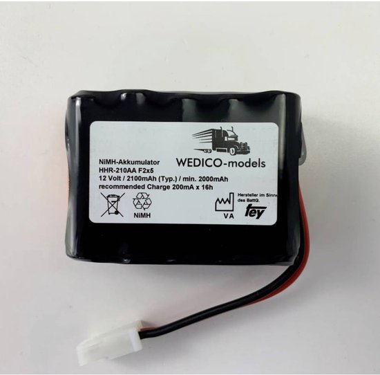 WEDICO-models NiMH accupack 12 V 2100 mAh AMP | bol