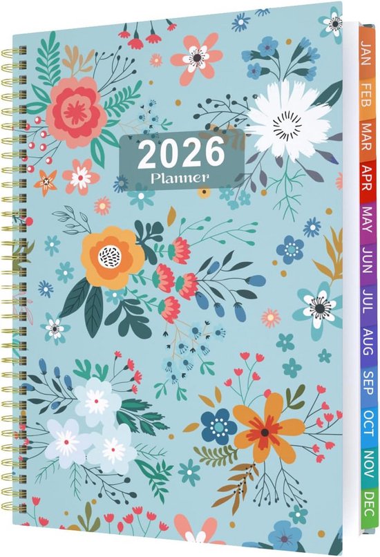 Agenda 2026 Weekoverzicht A4 met Maandtabbladen - Jaarplanner Januari t ...