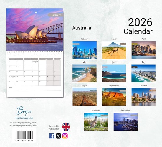 Maandkalender 2026: Overzichtelijke Wandkalender A4 met Notities en ...