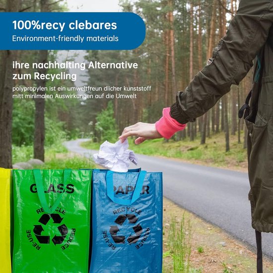 Waste Separation System - 3 Pack - Reusable Waste Bags voor Paper en ...