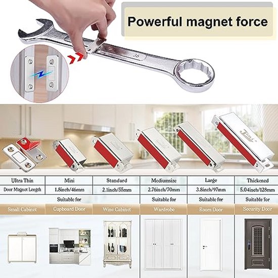 Ultradunne Magnetische Deurvanger - 4 Stuks Roestvrij Staal ...