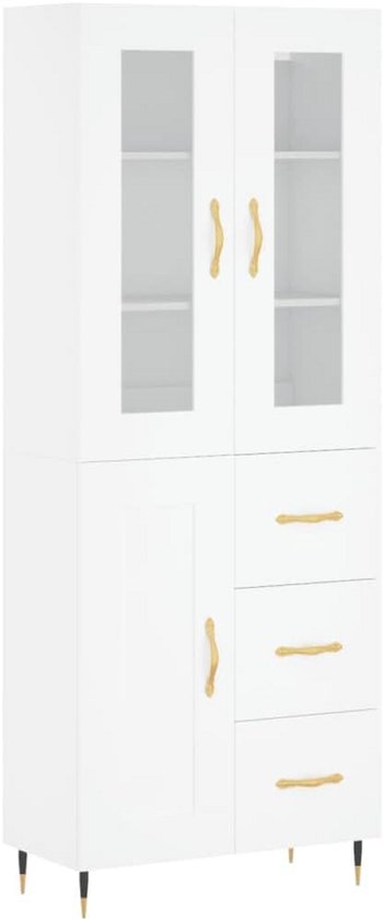 Hoge Opbergkast Hout Wit 180cm | bol