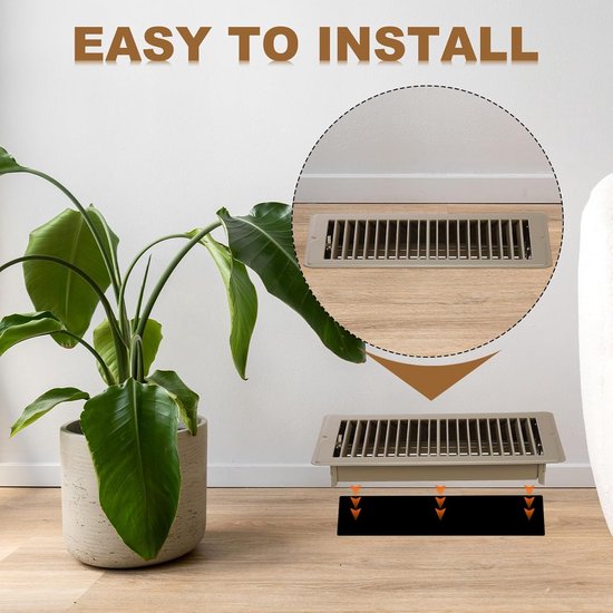 25 x 10 cm Vloer Ventilatie Rooster - 2 Stuks Verstelbare Messen ...