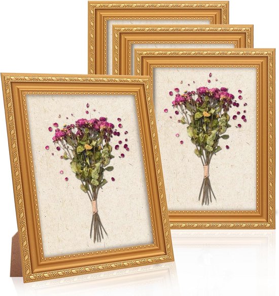 Vintage fotolijsten set van 4 voor foto's 10x15 cm, staand of hangend | bol